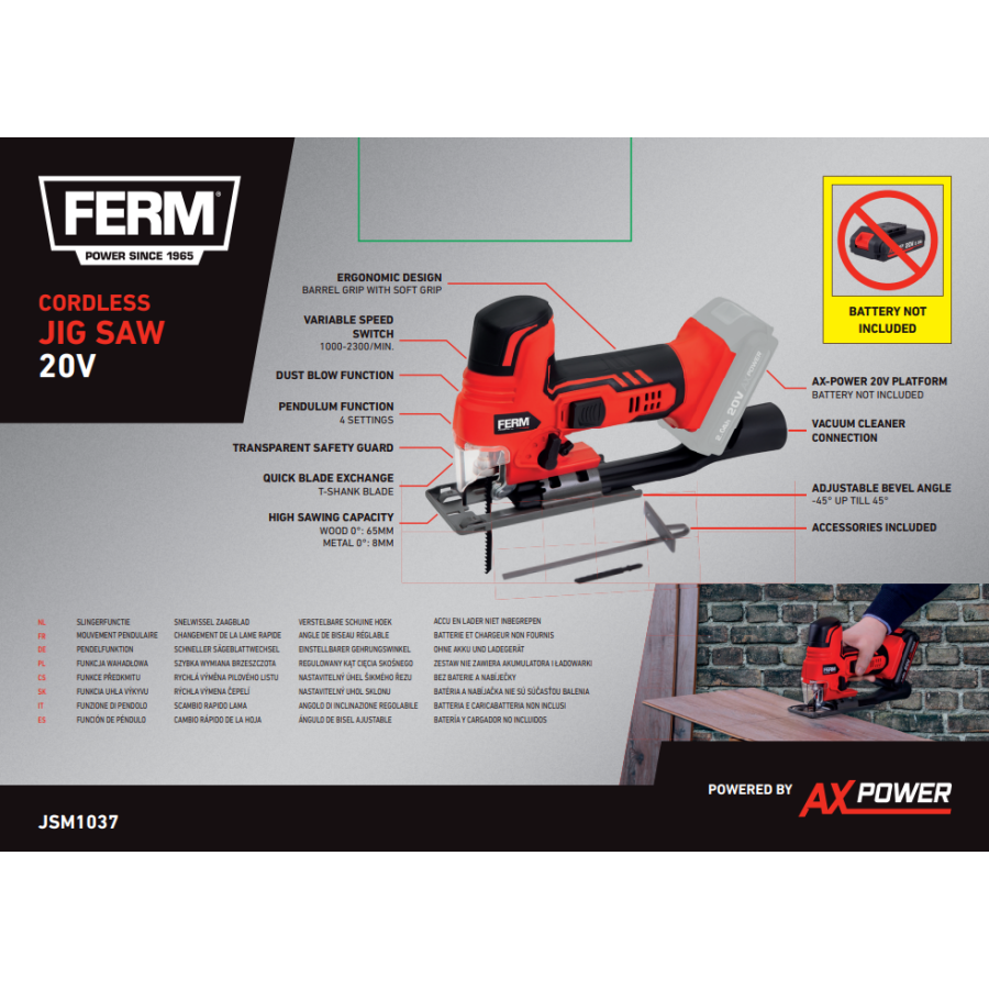 JSM1037 Decoupeerzaag Action AX-power